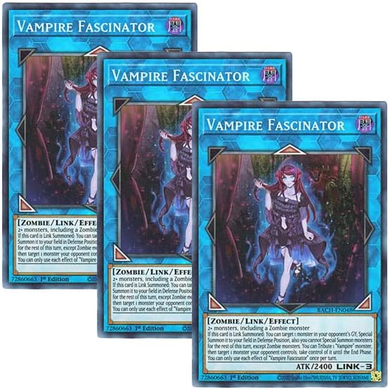 Amazon.co.jp: 【 3枚セット 】遊戯王 英語版 BACH-EN048 Vampire Fascinator ヴァンパイア・ファ ...