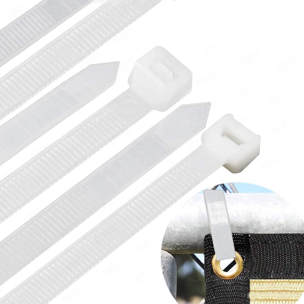 CREWBOLT Heavy Duty Multipurpose White Nylon Self-Locking Zip Ties for ...