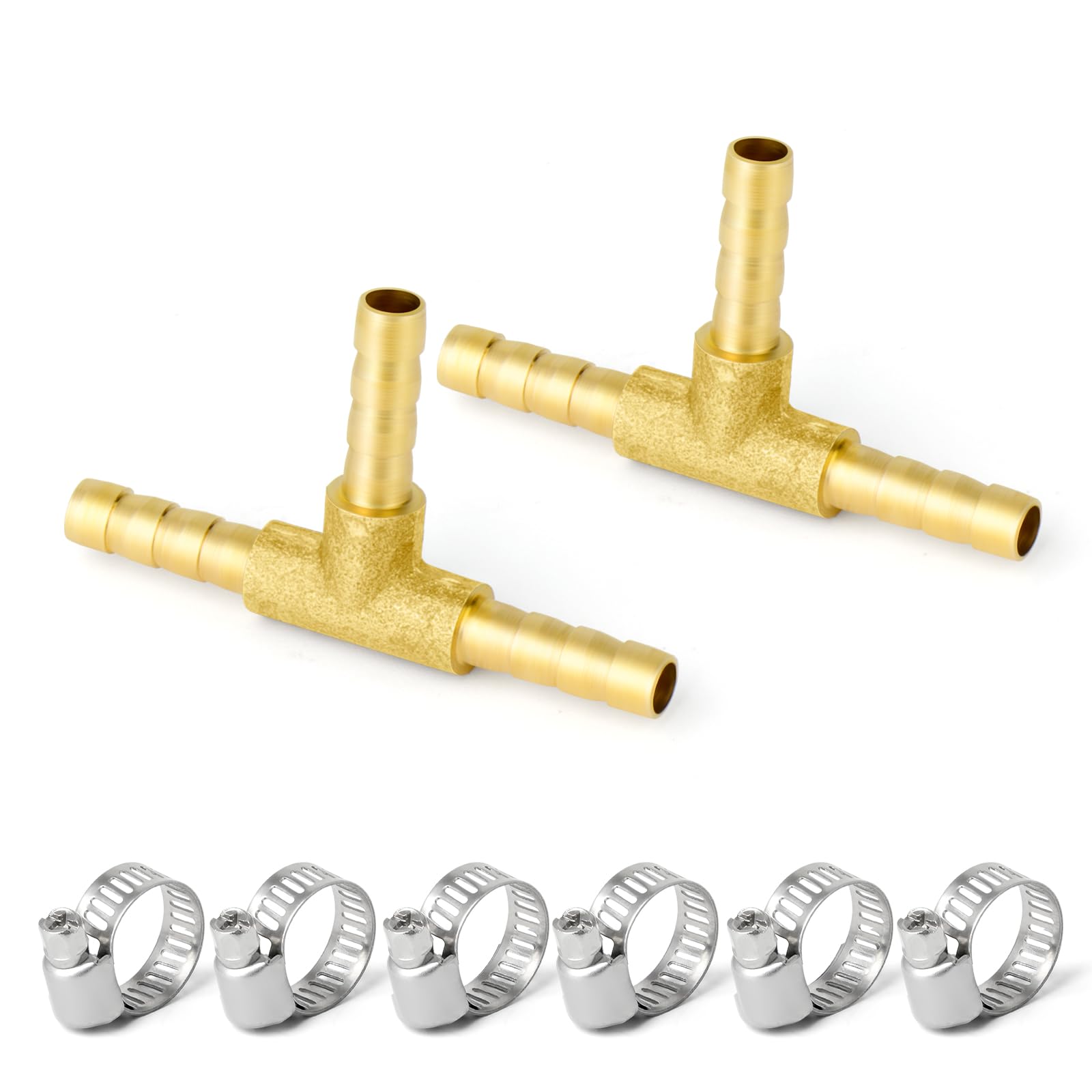 Amazon.com: GASHER 5 Pieces Brass Hose Barb Tee, 3-Way Tee Hose Fitting ...