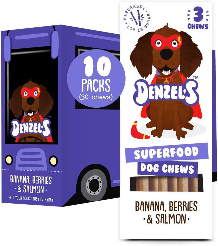 Denzel's Natural Dog Treats Superfood Dog Chews - 10 Pack (30 Chews ...