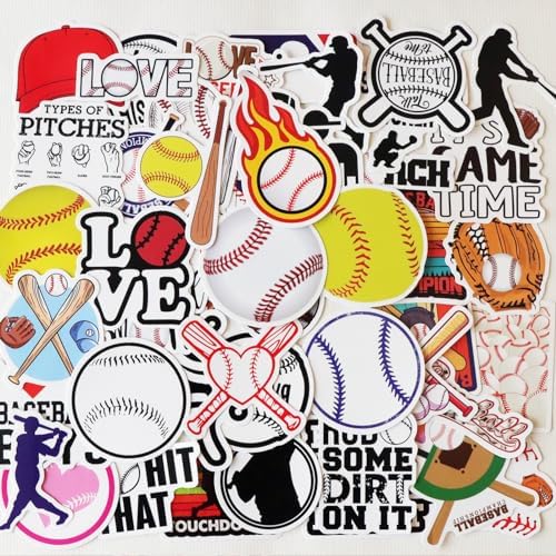 Amazon.com: Baseball Stickers 50 PCS,Baseball Party Favors,Baseball ...