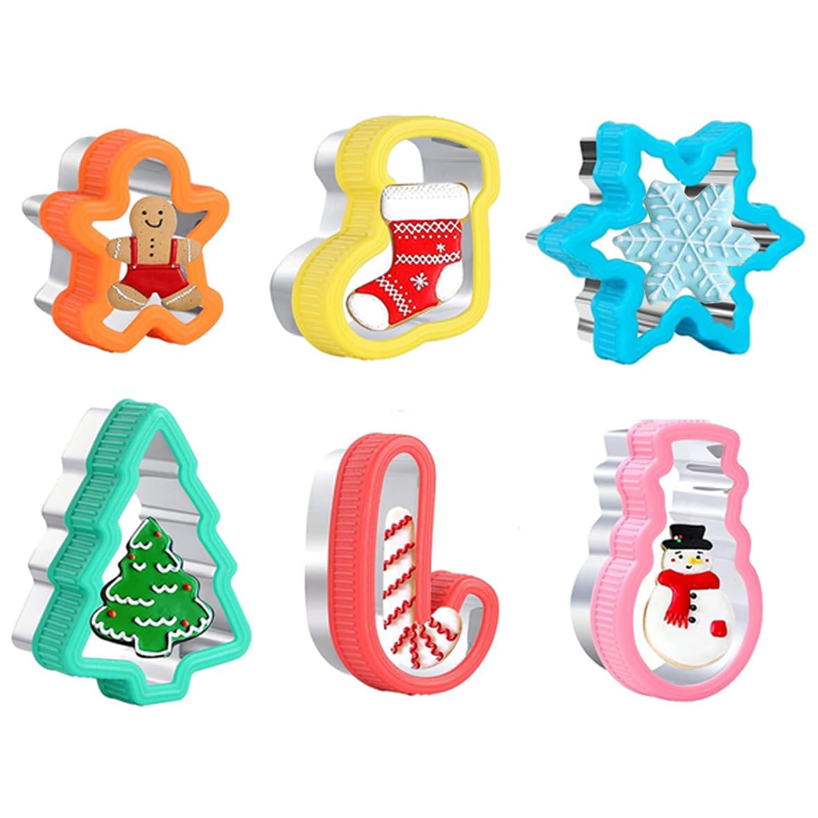 Amazon.com: Christmas Cookie Cutters Set, 6PCS Holiday Cookie Cutter ...