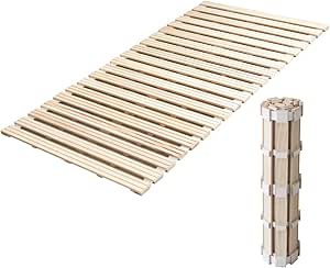 Amazon｜WEIMALL すのこマット ロール式 シングル 【極厚2.5cm・リブ加工で通気性アップ】 木製 天然桐 すのこベッド 折りたたみ コンパクト 滑り止め付き RSM001NT ...