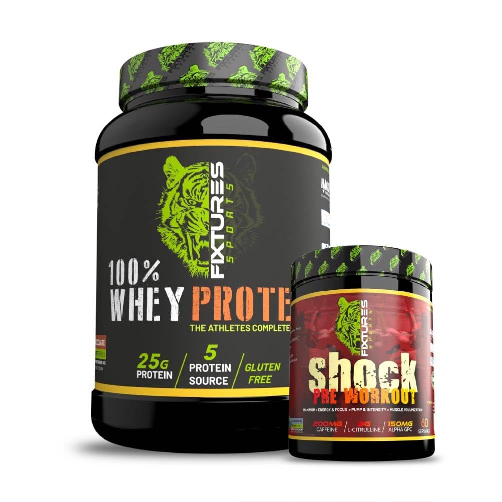 Fixture Sports Mass Gainer Super Huge Protein Powder (1 Kg) with Shock ...