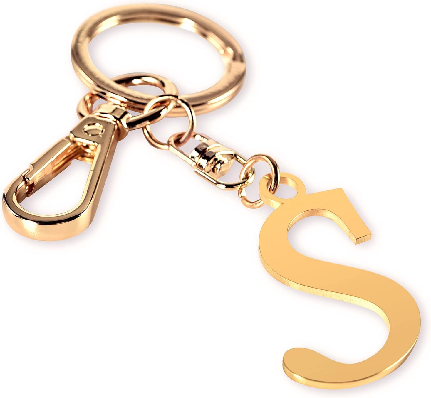 Hongeely Gold Letter Key Chain Men Stainless Steel Initial Key Ring ...