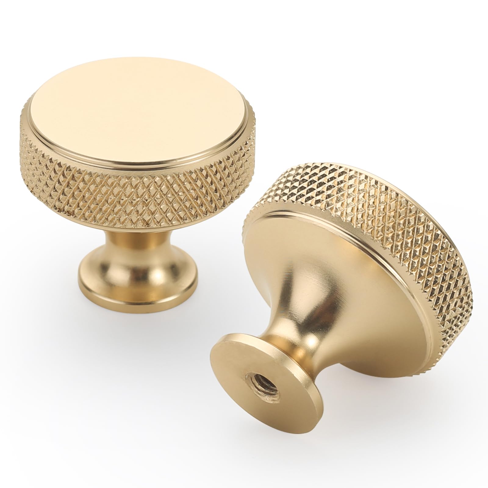 KNOKLOCK 10 Pack Kitchen Cabinet Knobs Gold Knurled Dresser Knobs ...