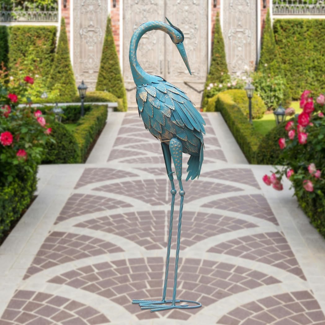 Amazon.com: Oritty 34 Inch Crane Statue for Garden Decor, Standing ...