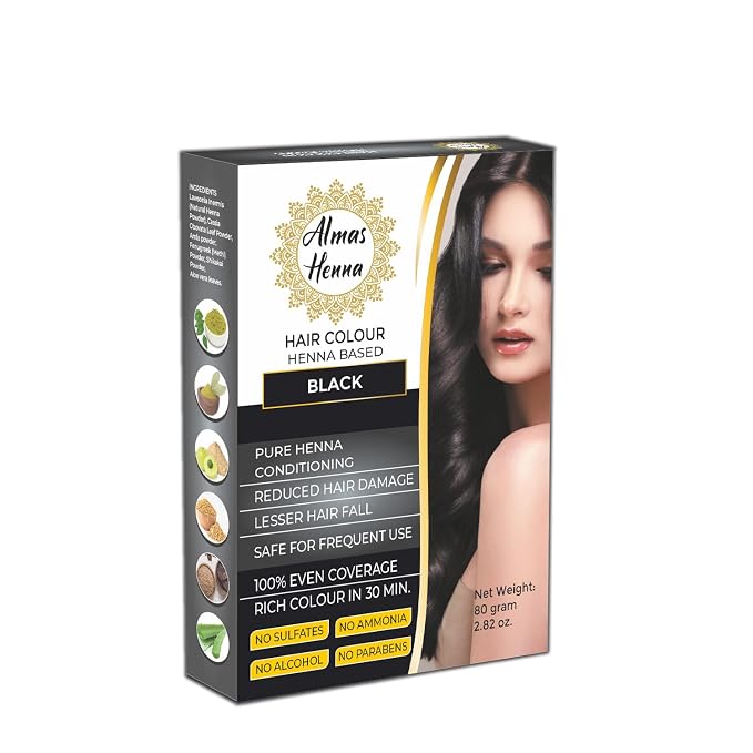 Amazon.com : ALMAS HENNA 80 GRAM Hair Color, Henna Powder Infused with ...