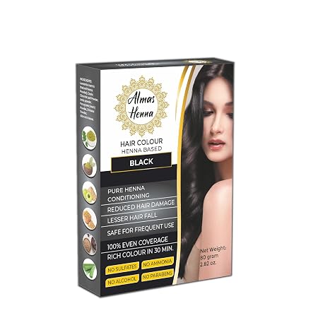 Amazon.com : ALMAS HENNA 80 GRAM Hair Color, Henna Powder Infused with ...