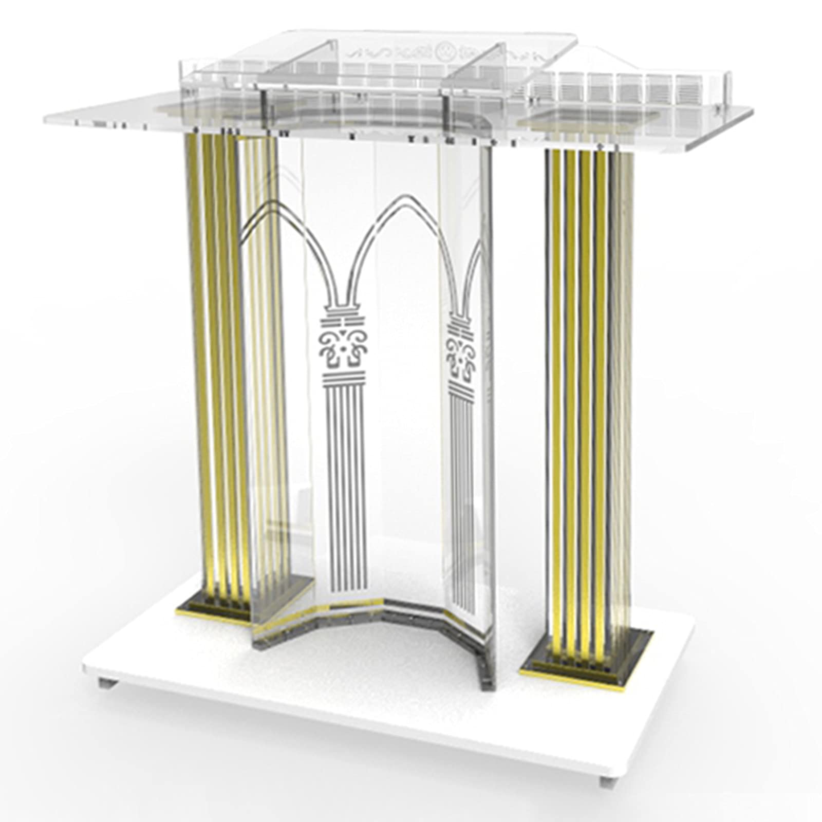 Luxury Acrylic Podium Floor Standing Large Podium With Casters Rolling ...