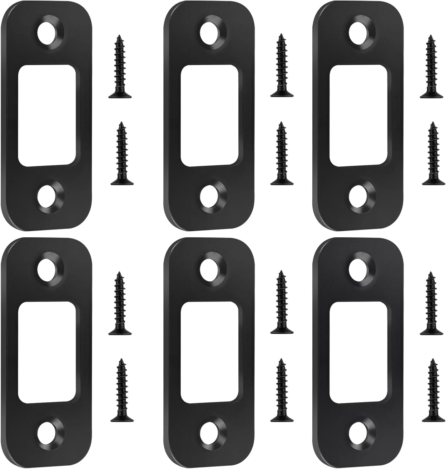 Deadbolt Strike Plate Door Backplate, 1" x 2-1/4" Round Corner Door ...