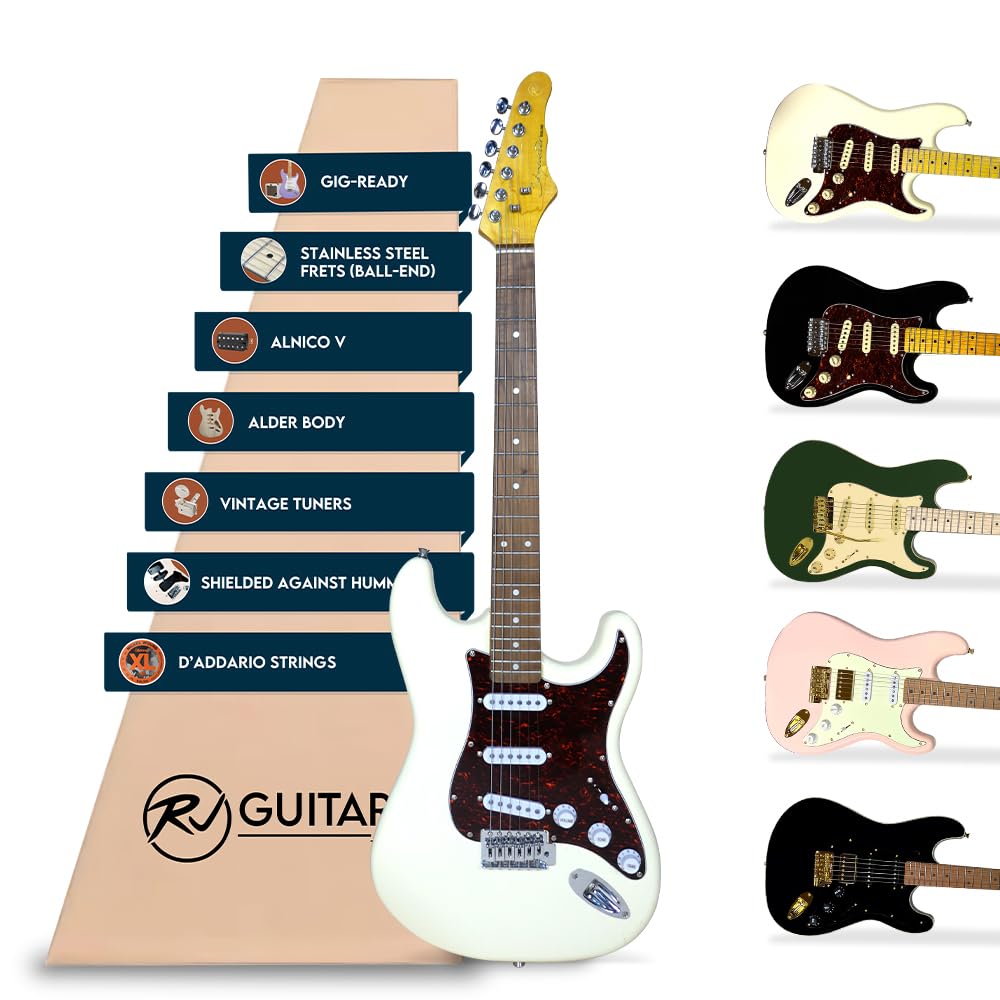 Amazon.com: RJ Guitars Gigline Skycaster Electric Guitar S-Type Adult ...