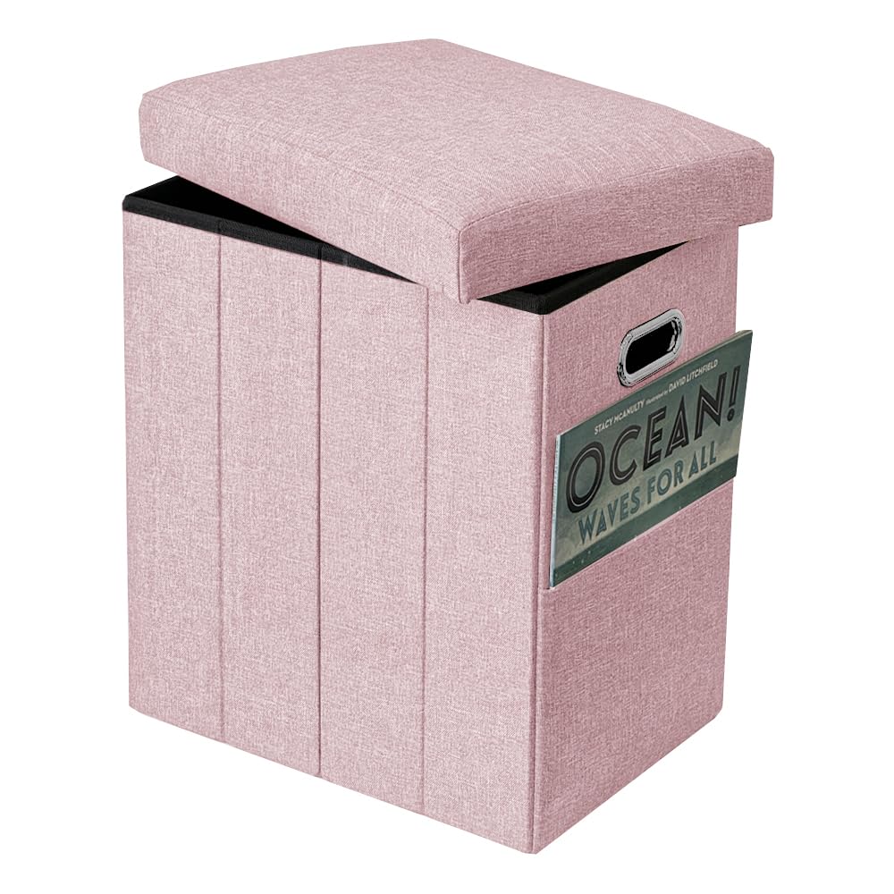 Amazon.com: Emosoon Tall Ottoman with Storage Collapsible Fabric Small ...