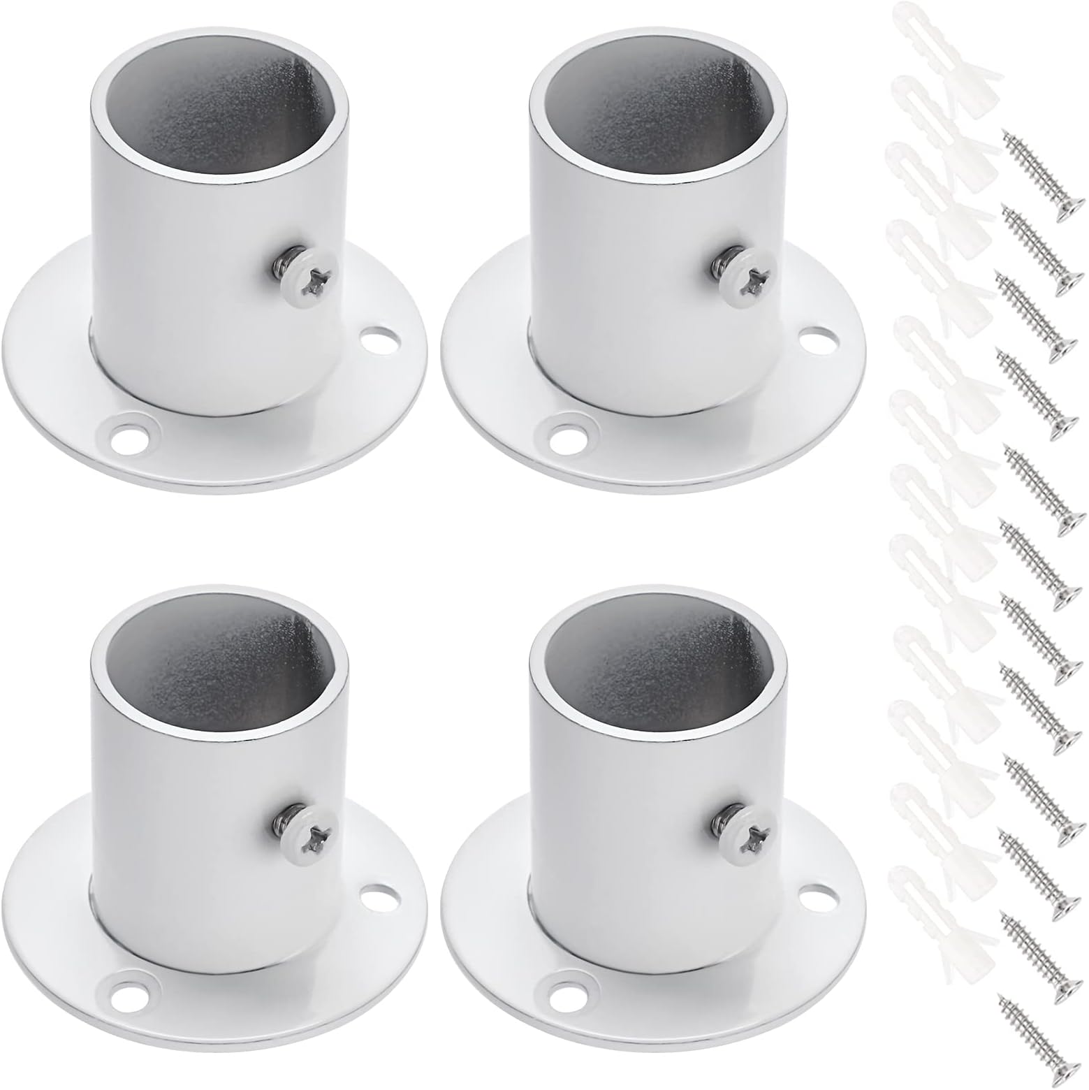 Amazon.com: OwnMy 4 Packs Stainless Steel Pole Sockets Flange Rod ...