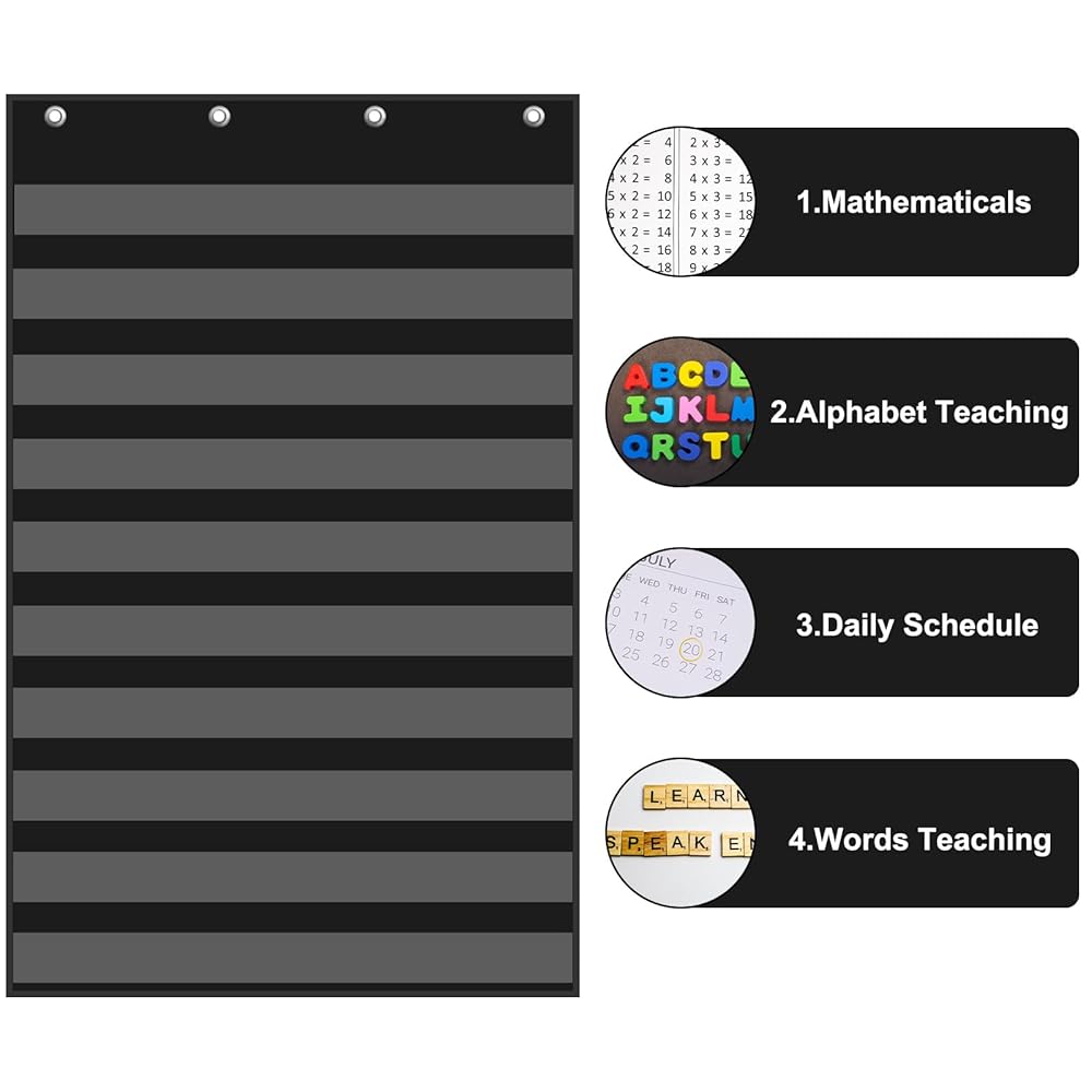 MEGREZ Standard Pocket Chart, 10 Clear Pockets Philippines | Ubuy