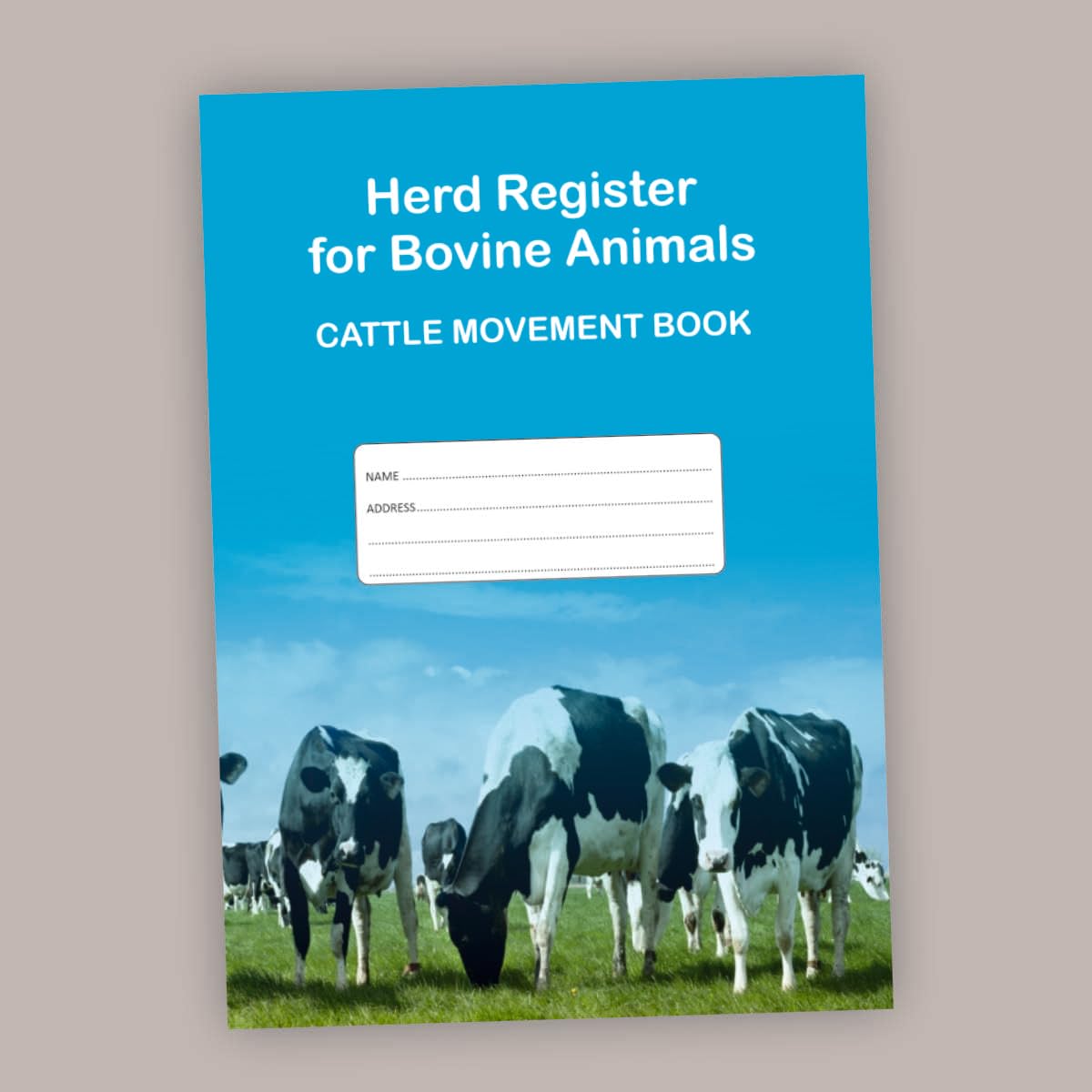 Herd Register for Bovine Animals/Cattle Movement Book (A4) Farm ...
