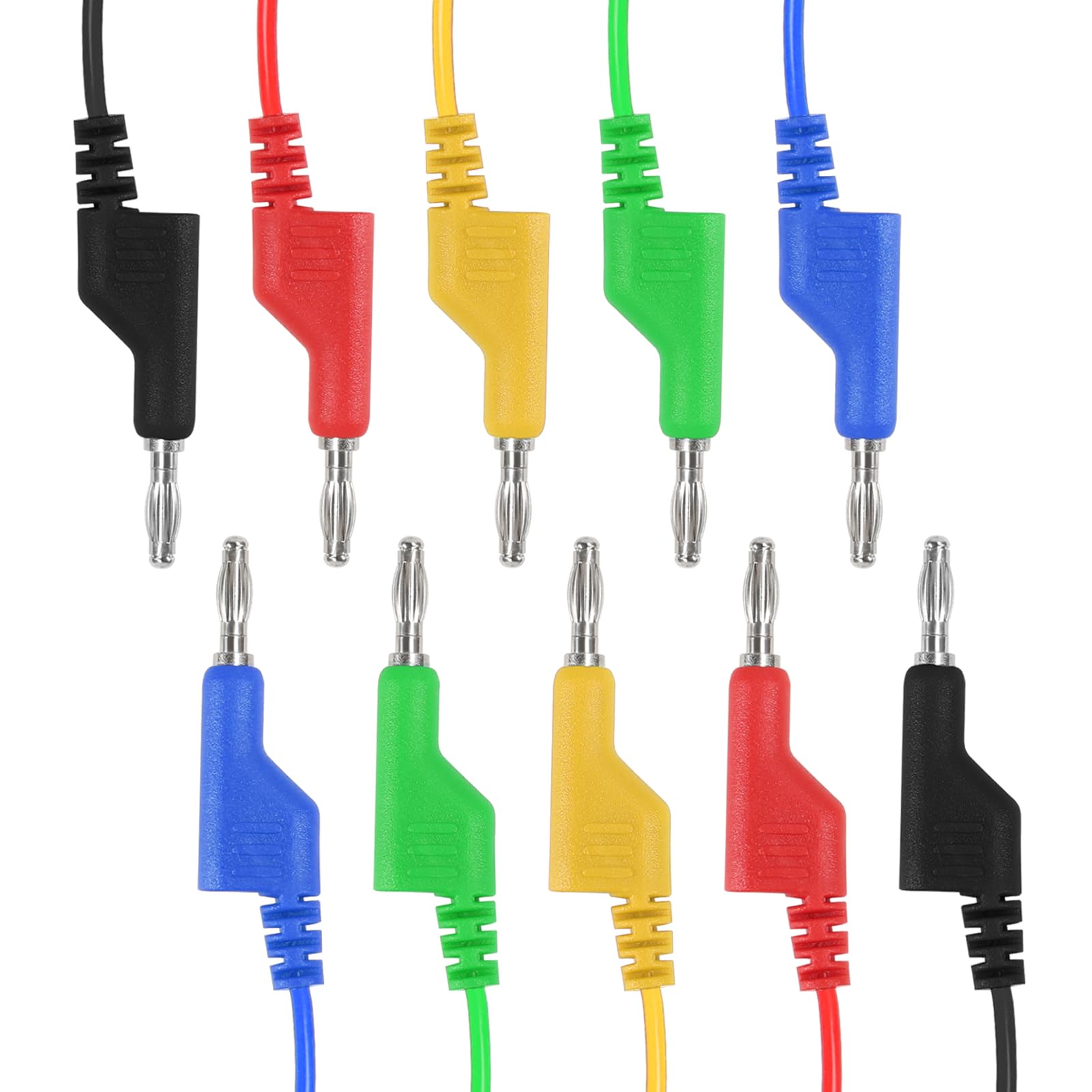 Snapklik.com : 5Pcs Banana To Banana Plug Test Lead 4mm Dual Stackable ...