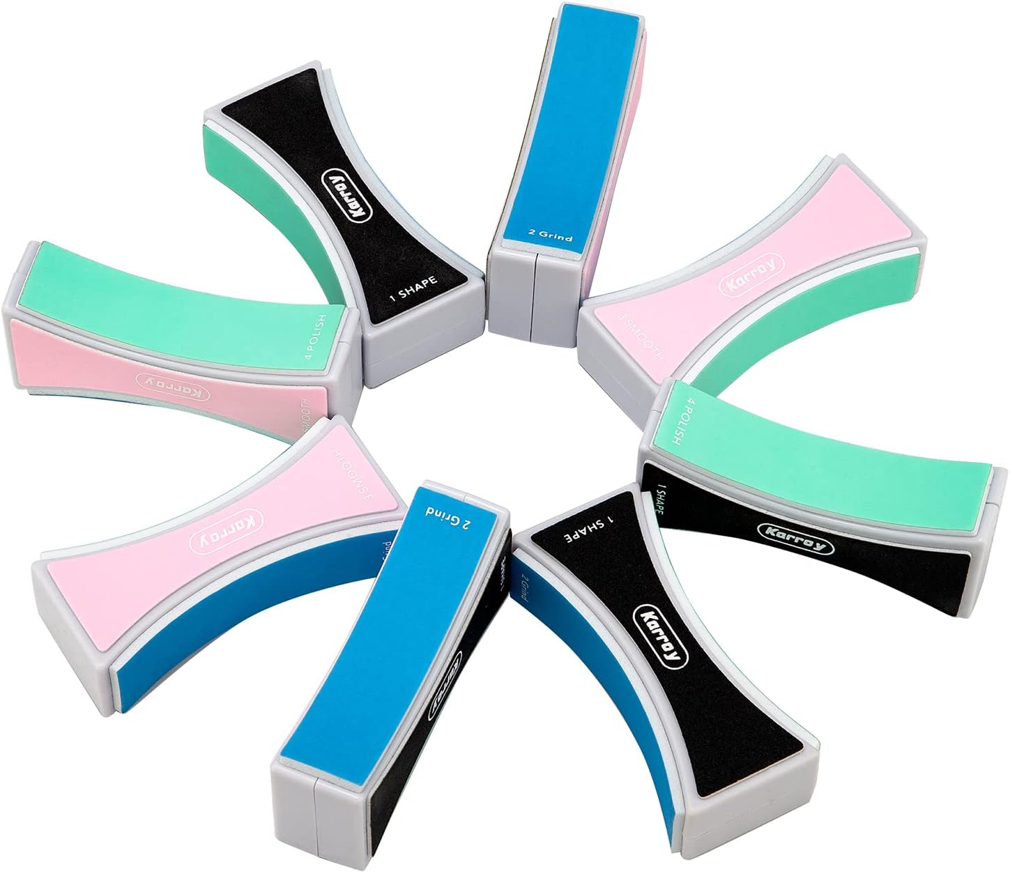 Amazon.com : Karroy Nail File Buffer Block,4 Way Emery Boards for ...