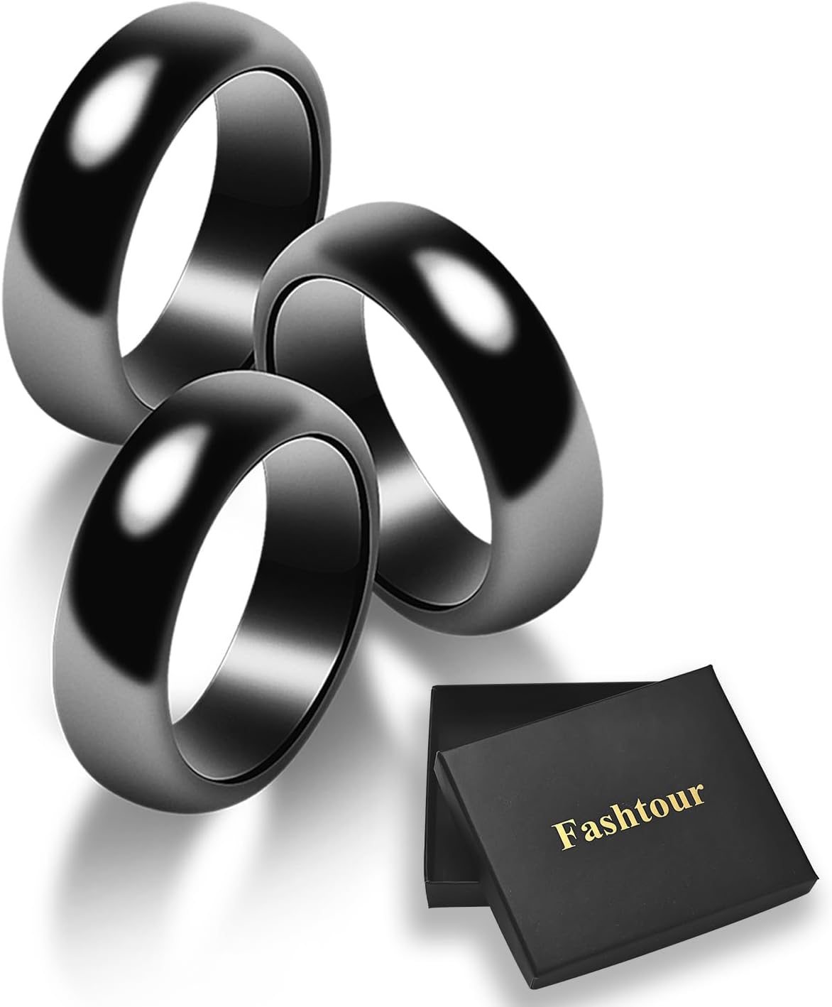 Amazon.com: Fashtour Genuine Magnetic Hematite Rings, 3 per Order ...