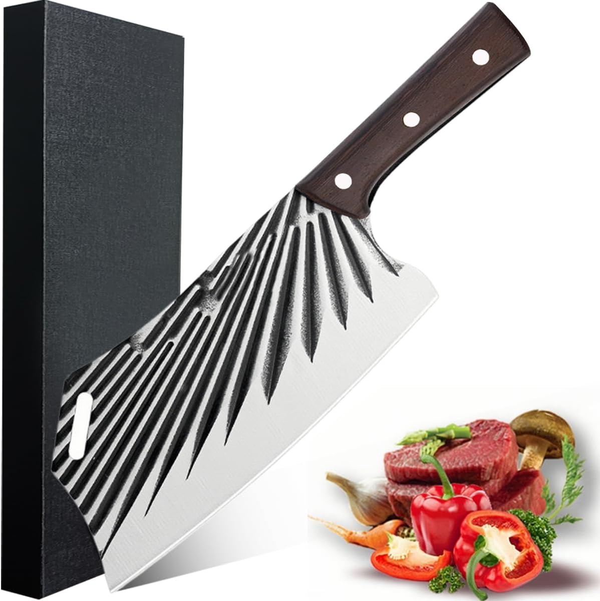 Amazon.com: Seido Knives Choppa Cleaver Knife - 5" Hand-Forged Meat ...