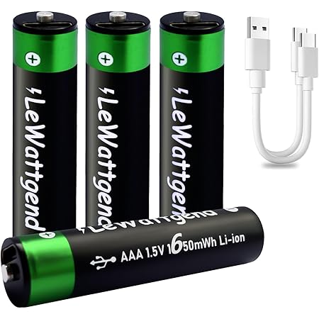 Amazon.com: 1.5V Rechargeable AAA Lithium Batteries, 1650mWh Long ...
