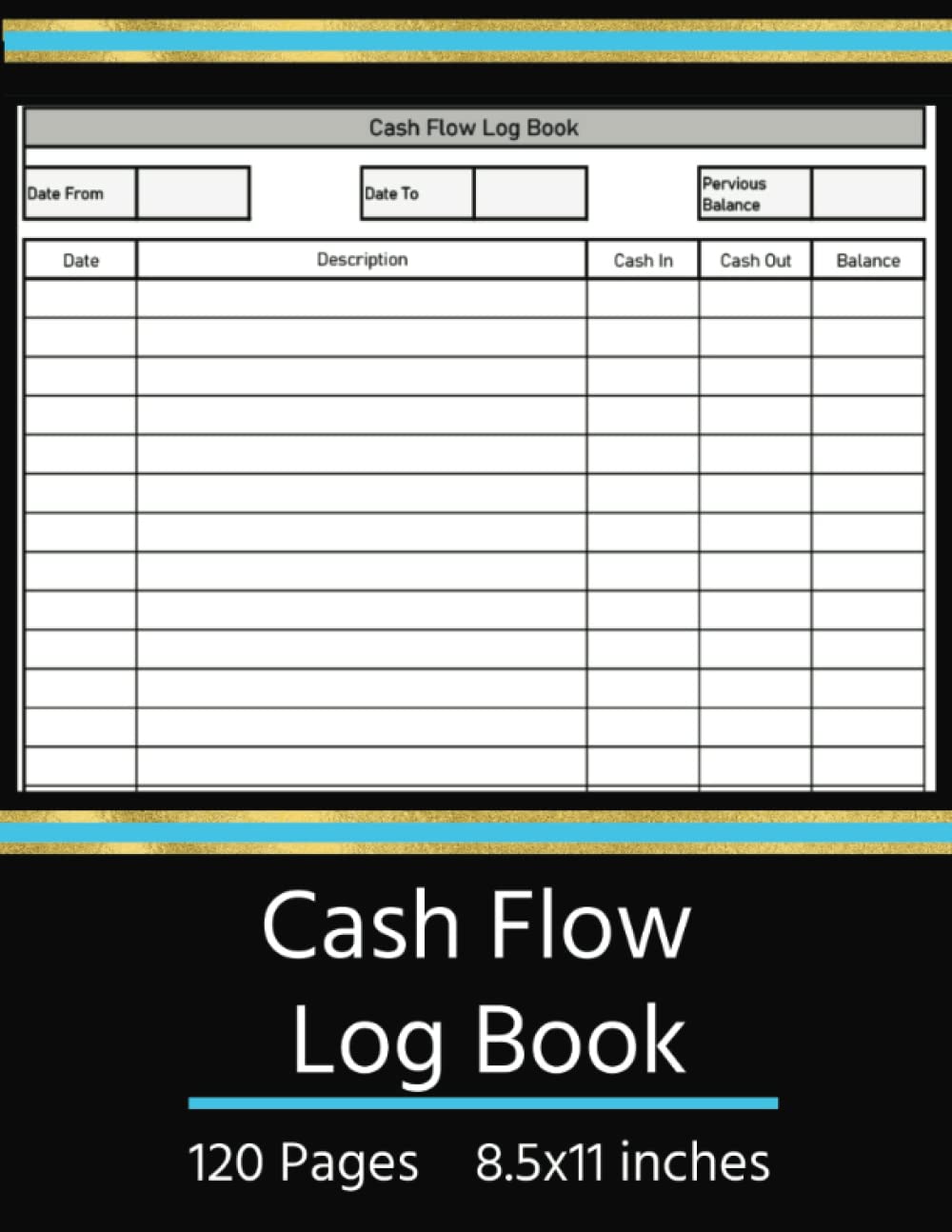 Cash Flow Log Book: Petty Cash Ledger Book | Large Daily Cash Book and ...