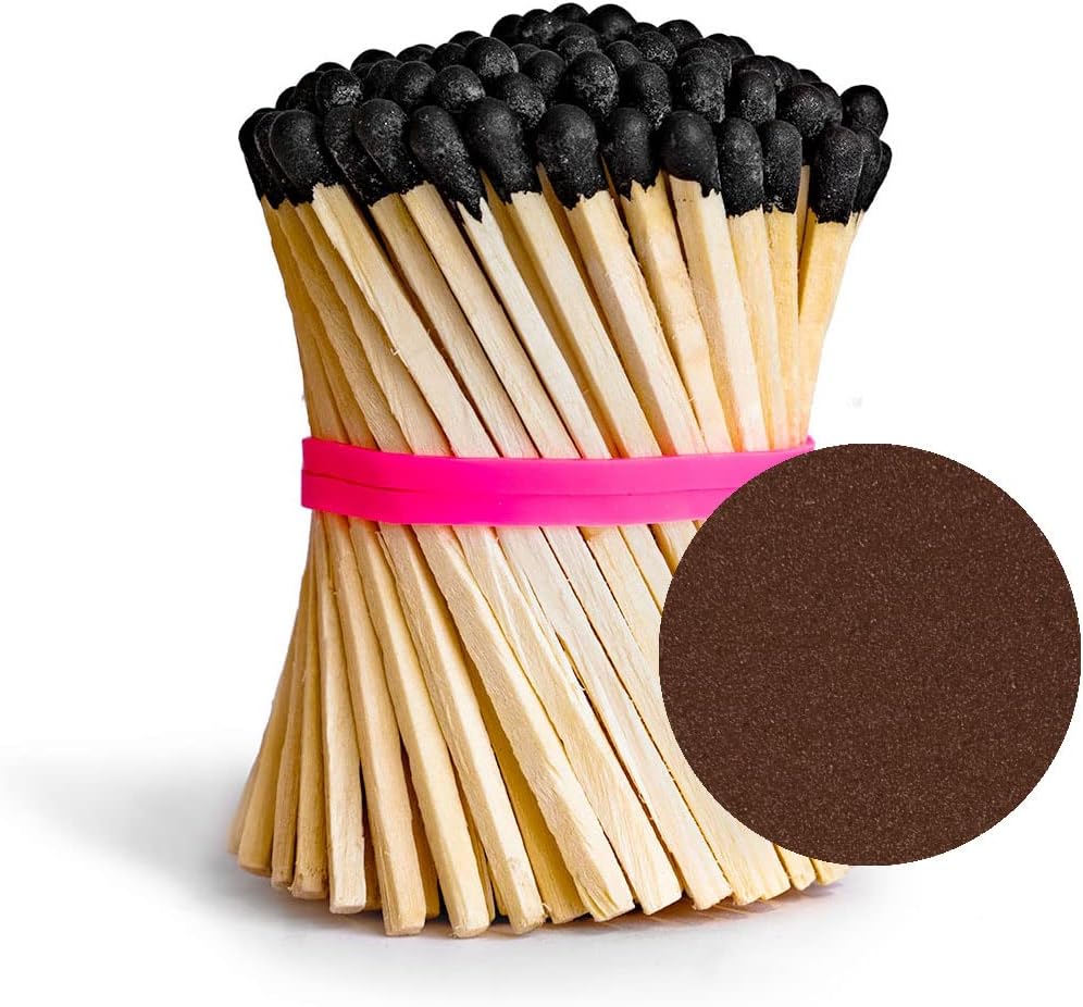 Amazon.com: 3” Bulk Black Tip Matches with 2 Round Striker Papers ...