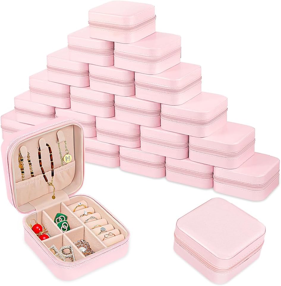 20PCS Mini Joyero, Joyero de Viaje, Mini Joyero Portátil de PU ...