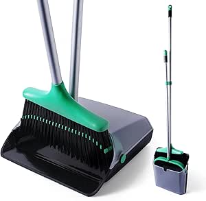 Amazon.com: Eyliden Broom with Dustpan Combo Set - Stand-Up Dustpan ...