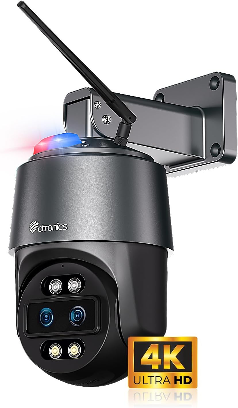 Amazon.com : Ctronics [10X Hybrid Zoom] Dual-Lens 4K 8MP Security ...