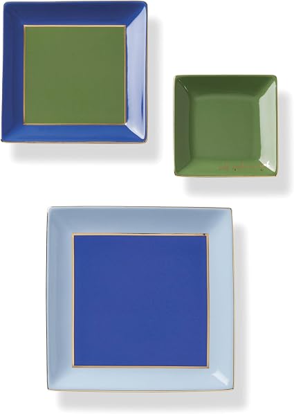Amazon.com: kate spade New York Make It Pop Cool Blue 3-Piece Tray Set ...