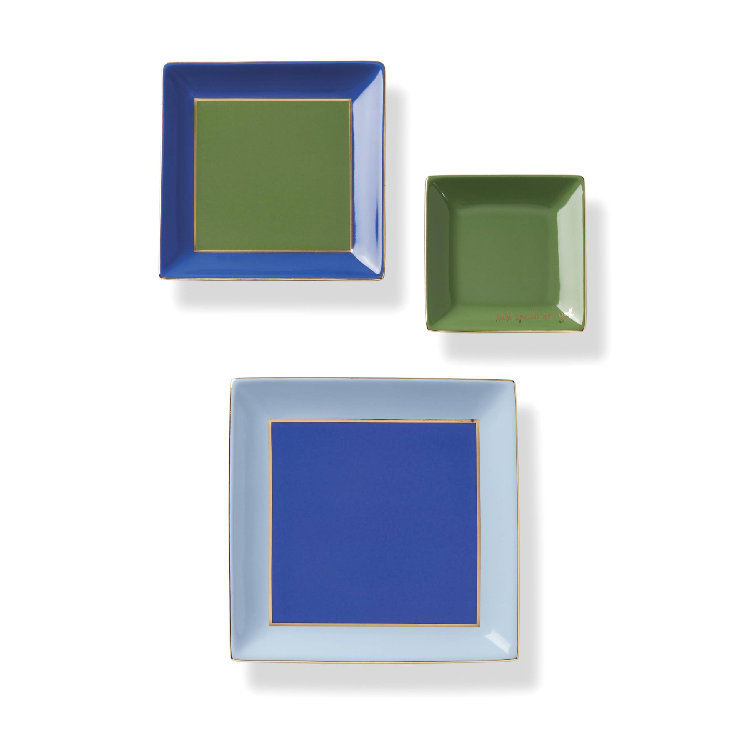 Amazon.com: kate spade New York Make It Pop Cool Blue 3-Piece Tray Set ...