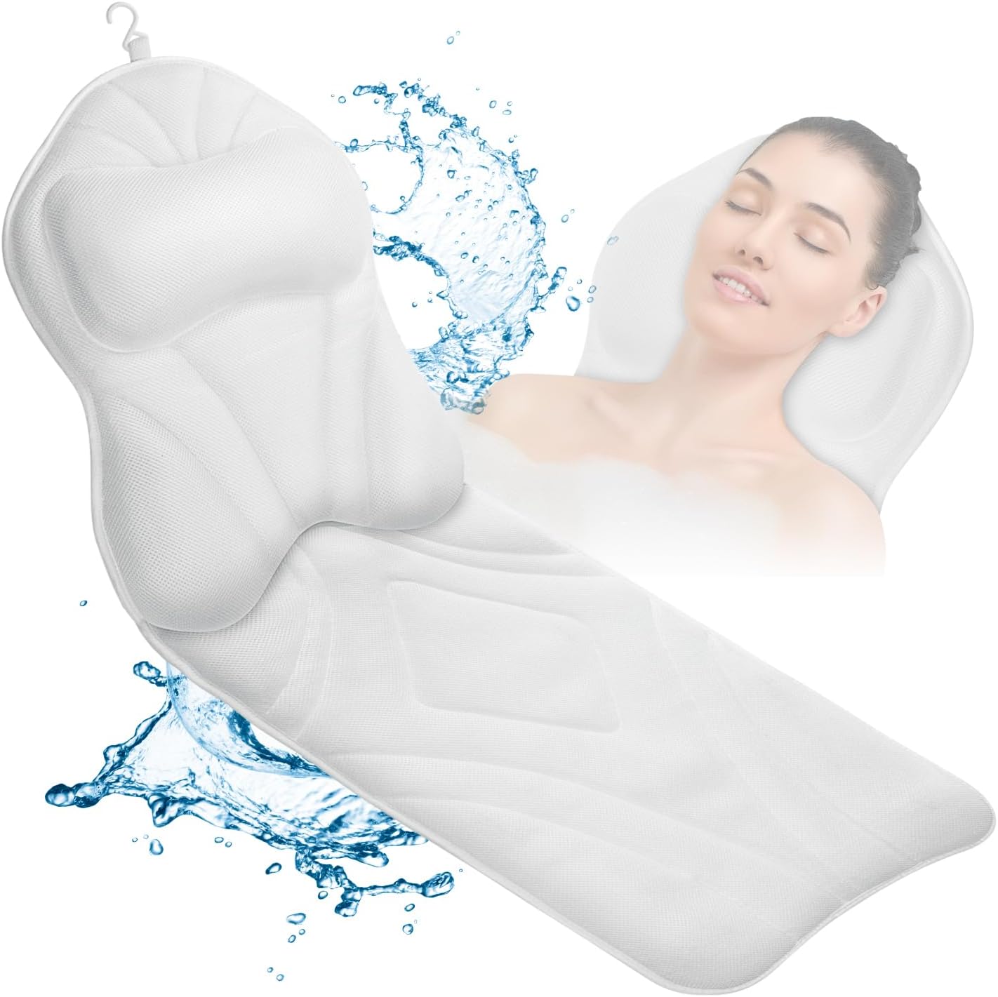 Amazon.com: Full Body Bath Pillow for Bathtub, with Laundry Bag & 21 ...