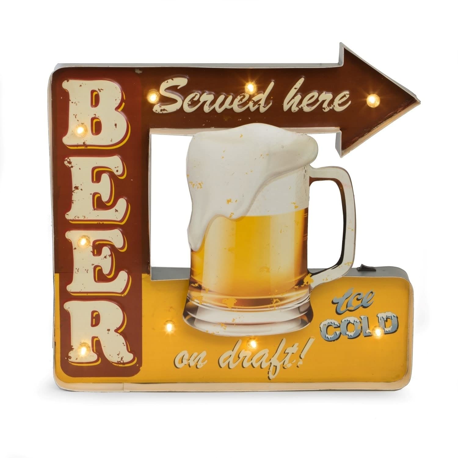 Amazon.com: Bey Berk Beer Served Here Metal Sign, LED-Lighted : Home ...