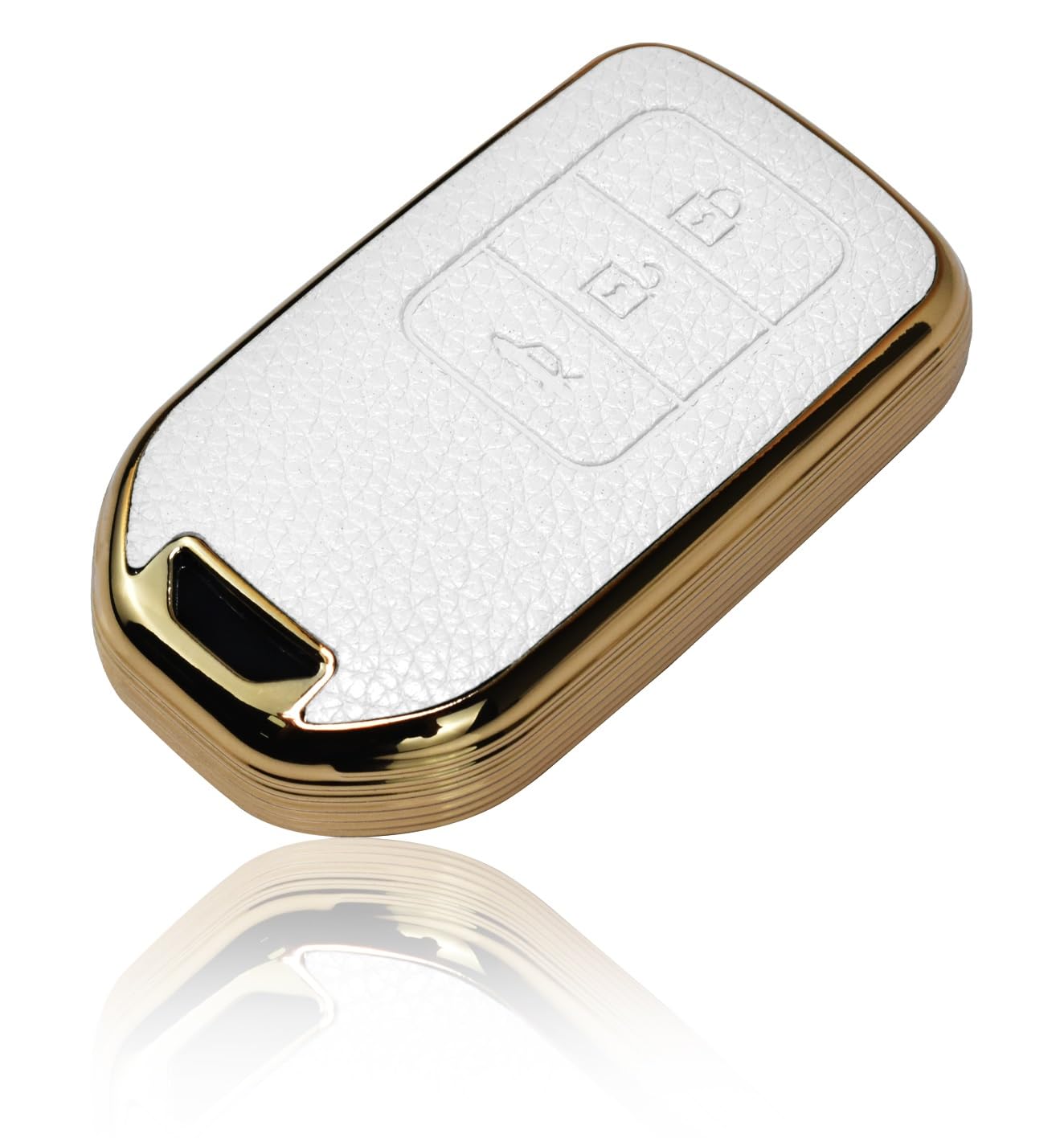 JVCV® Premium Soft Gold Border TPU Leather Pattern Key Cover Compatible ...