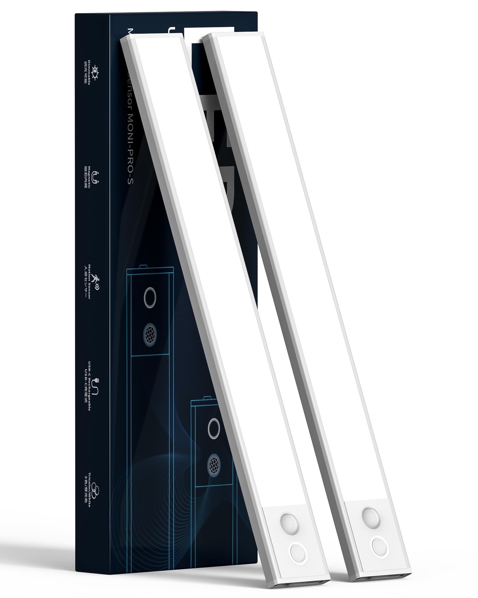 Vovamo Under Cabinet Lighting Wireless, 2200mAh USB-C Rechargeable LED ...