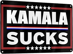 Amazon.com: Anti Kamala Harris Sucks Metal Sign, 8x12 Inch Metal Wall Art Signs Cover Aluminum ...