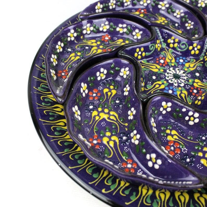 Amazon.com: Handmade Ceramic Snack Set, 8 pcs Decorative Bowl Set, 3 ...