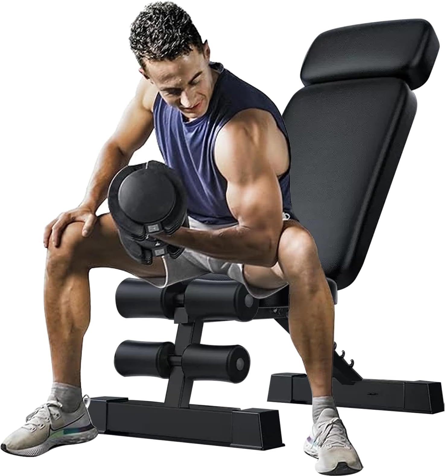 TDOO 6 Position Adjustable Weight Bench, Foldable Incline Decline ...