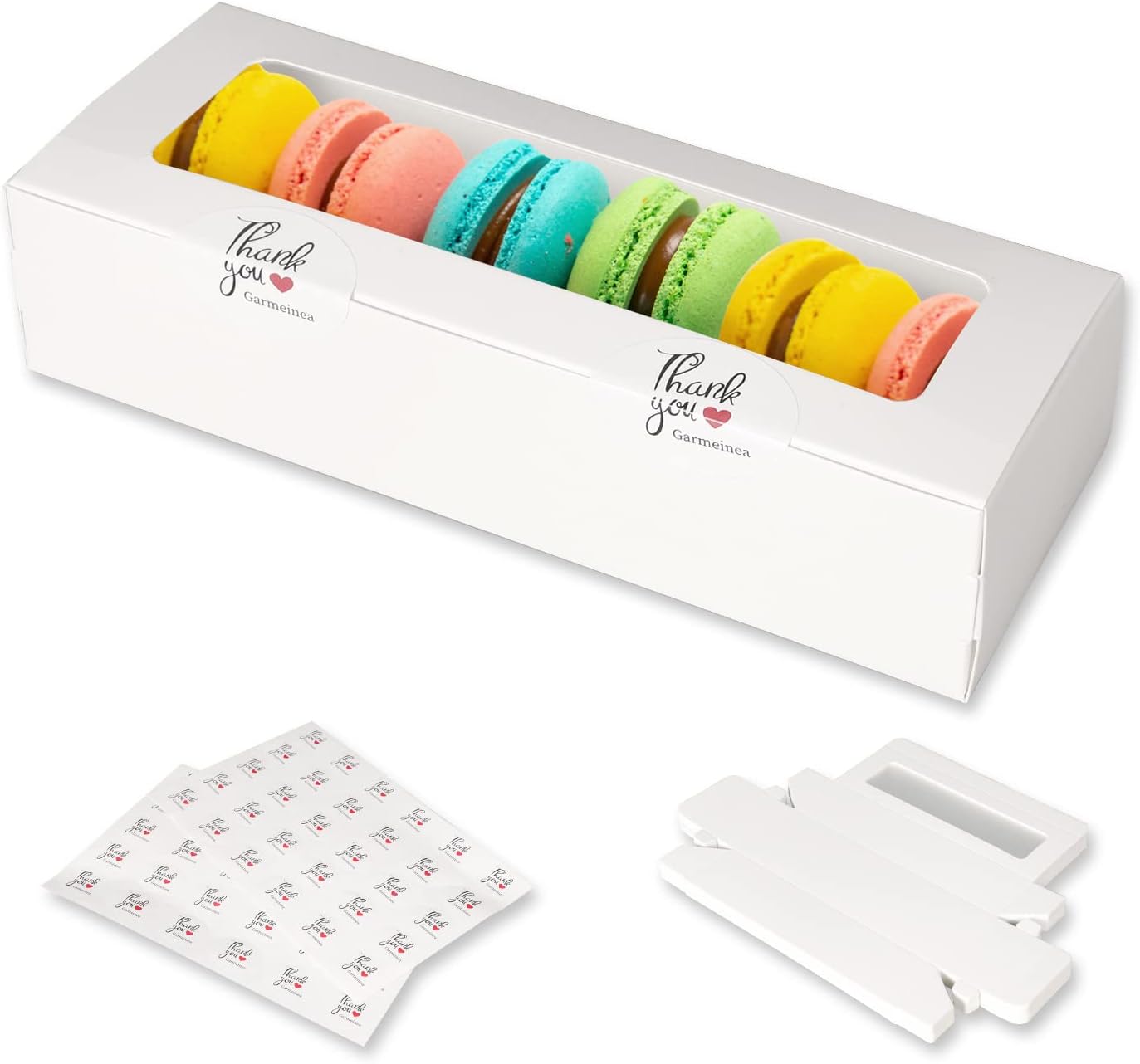 Amazon.com: ACXFOND 50Pcs Macaron Boxes for 6, White Kraft Macaron ...