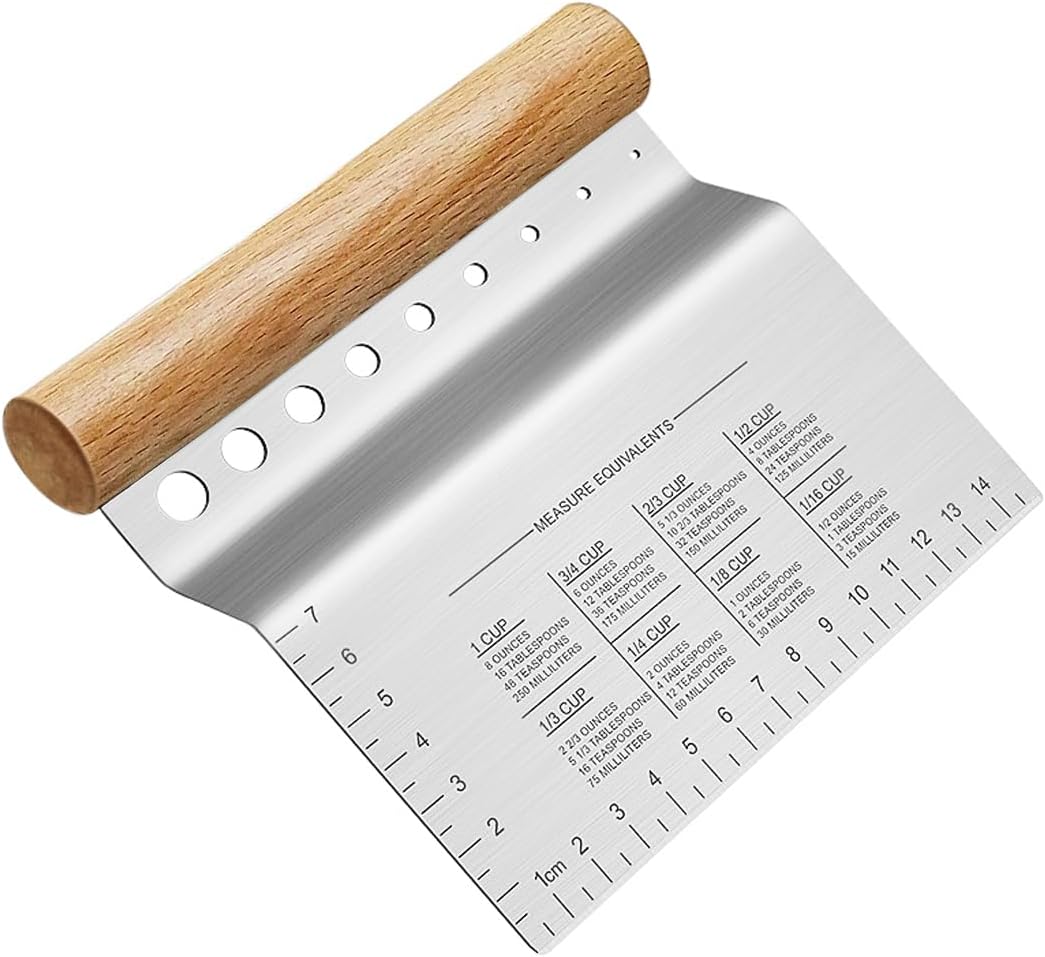 Amazon.com: Bench Scraper Dough Pastry Cutter Stainless Steel Blade ...