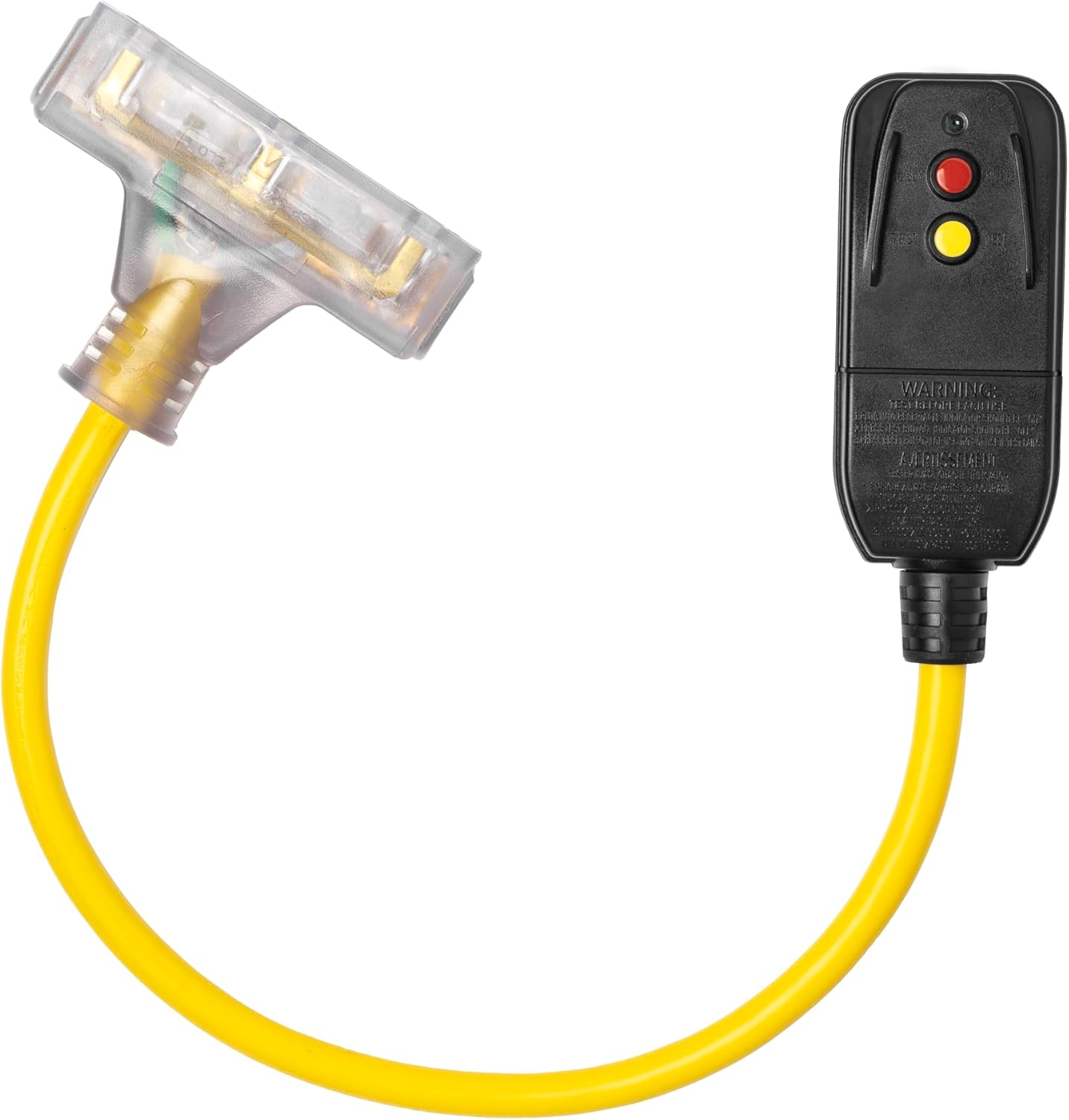 ShockGuard GFCI Extension Cord | 2-Foot 12/3 Gauge SJTW Lighted GFCI ...