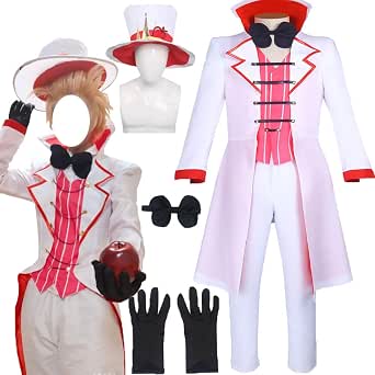 Amazon.com: RWROBE Lucifer Copslay Costume Lucifer Outfit with Gloves ...