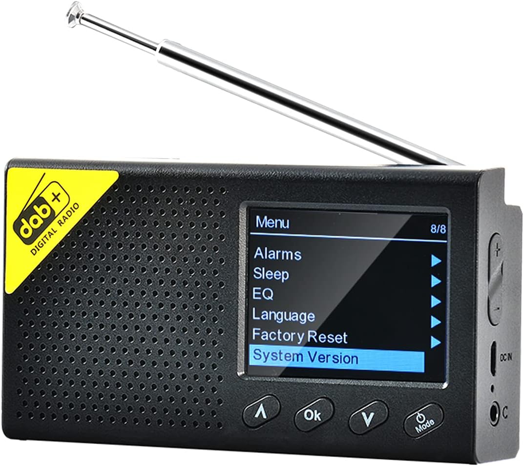 Digital DAB & FM Radio with BT, Portable Digital Radio Rechargeable ...