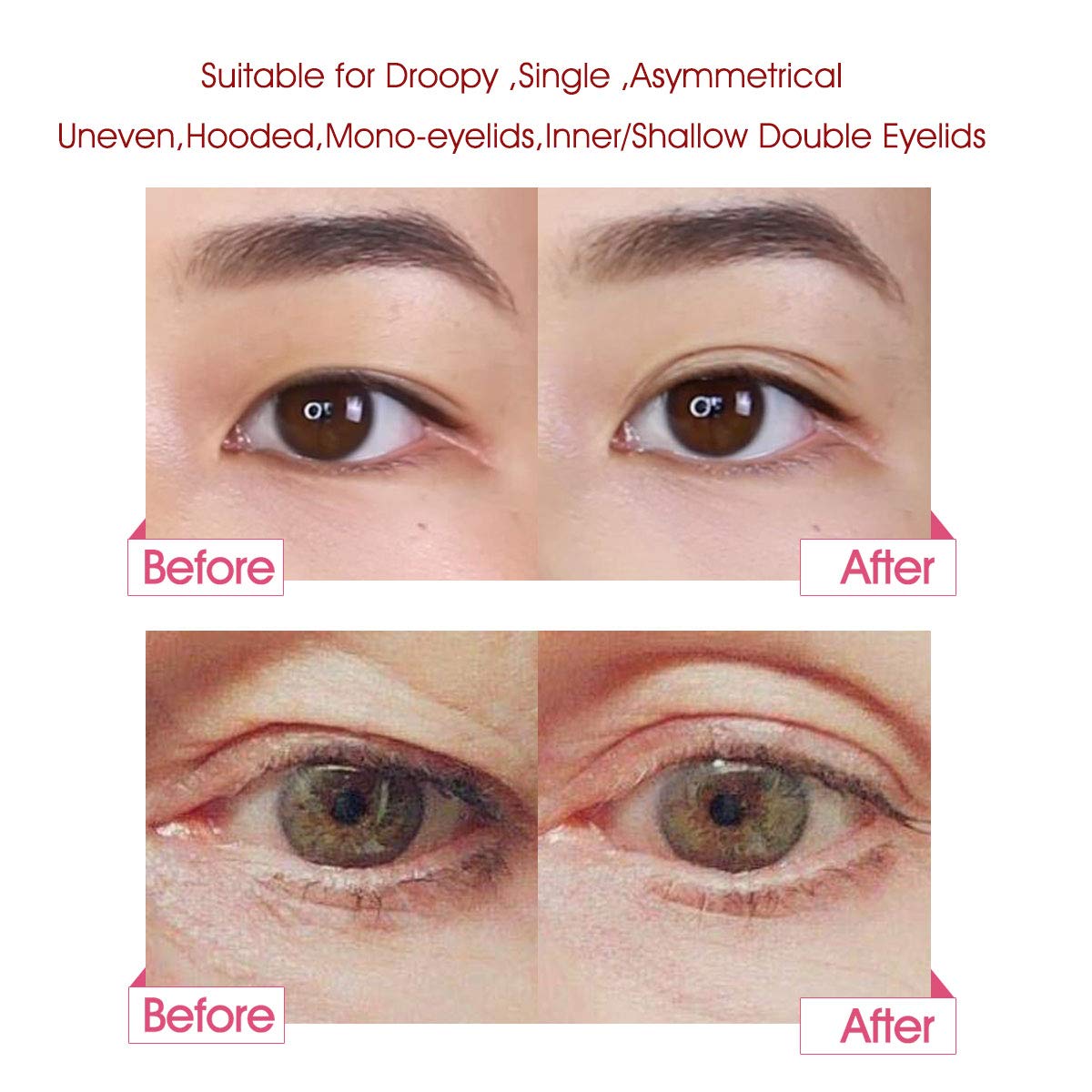 Buy Eyelid Tape, Lace 6Packs One/Two Side Sticky Invisible Eyelid Lift ...