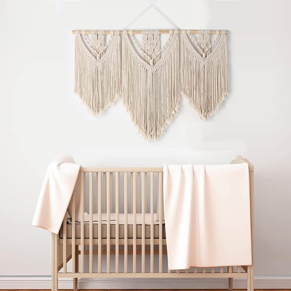 Tapiz de macramé grande para colgar en la pared tapiz de macramé tejido ...