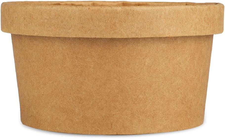 SANWALSA Disposable Thick-Walled Hard Craft Paper Food Container Bowl ...