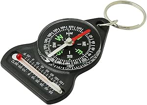 Amazon.co.jp: Portable Compassing Thermometer with Key Chain Prepare ...