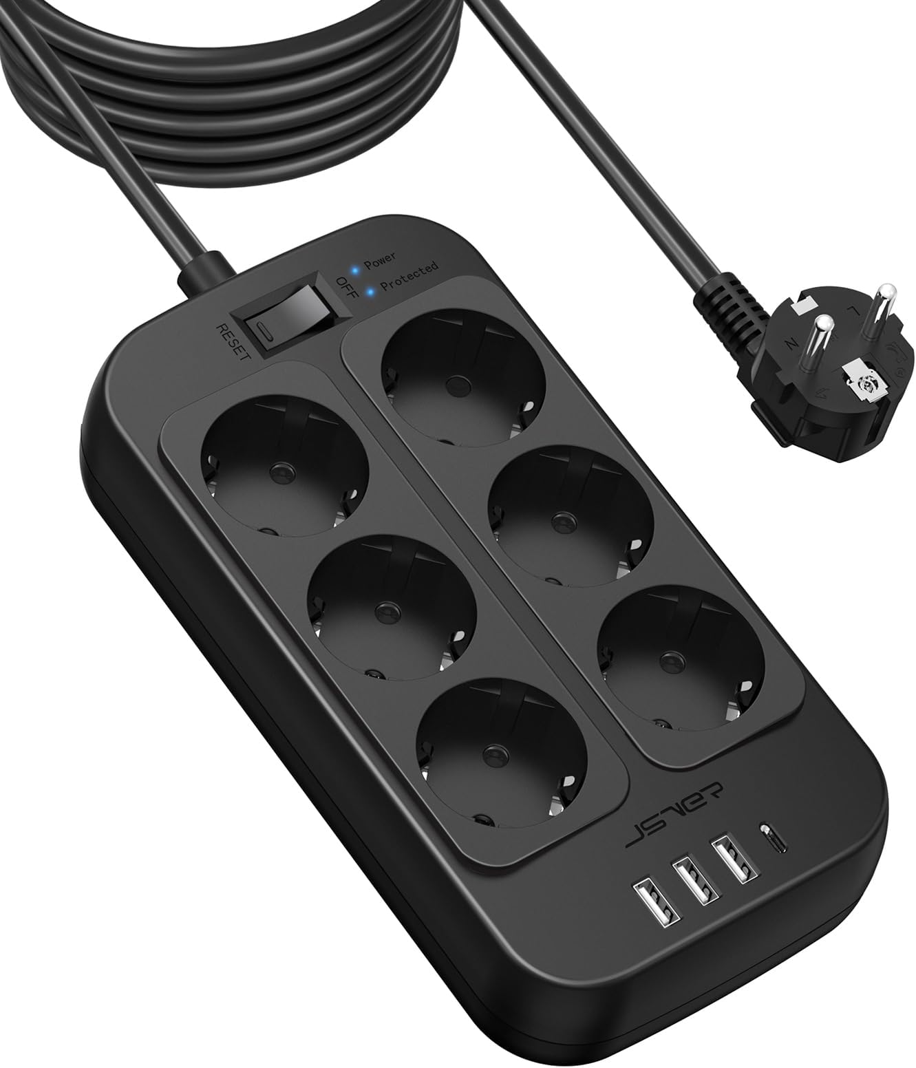 Steckdosenleiste 4 USB Mehrfachsteckdose Wandmontage 4-Fach ...