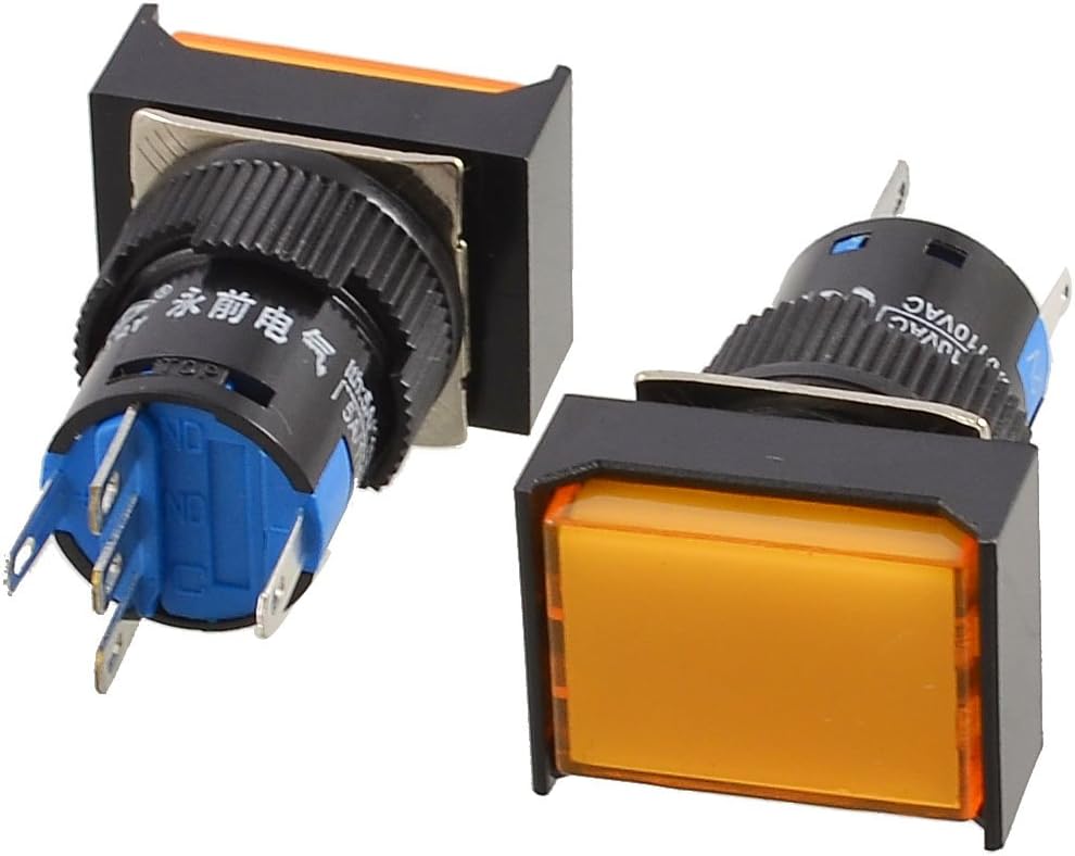 Amazon.com: Qtqgoitem 2 Pcs Orange Rectangle Cap AC 110V 5A SPDT 5 Pins ...